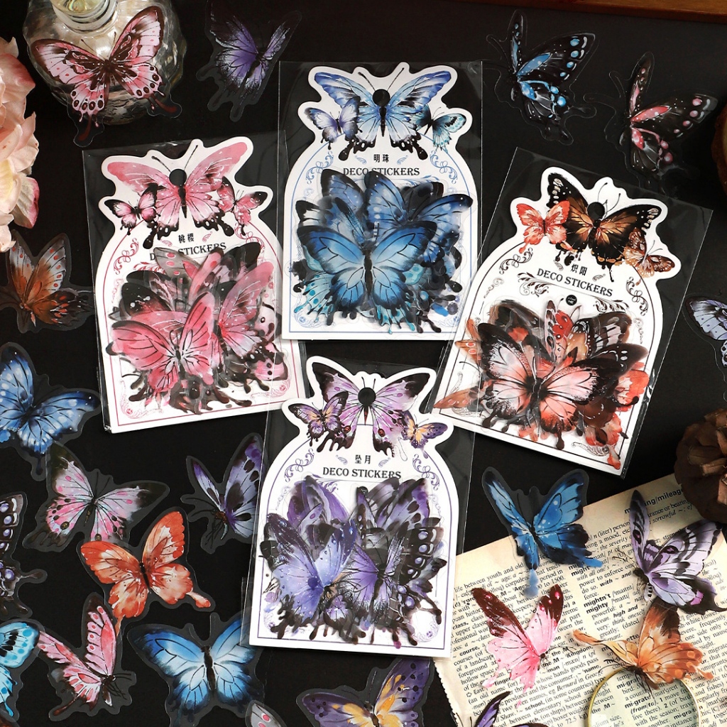 Jual Kupu Sticker Butterfly Series Sticker PET Sticker Packs Lace ...