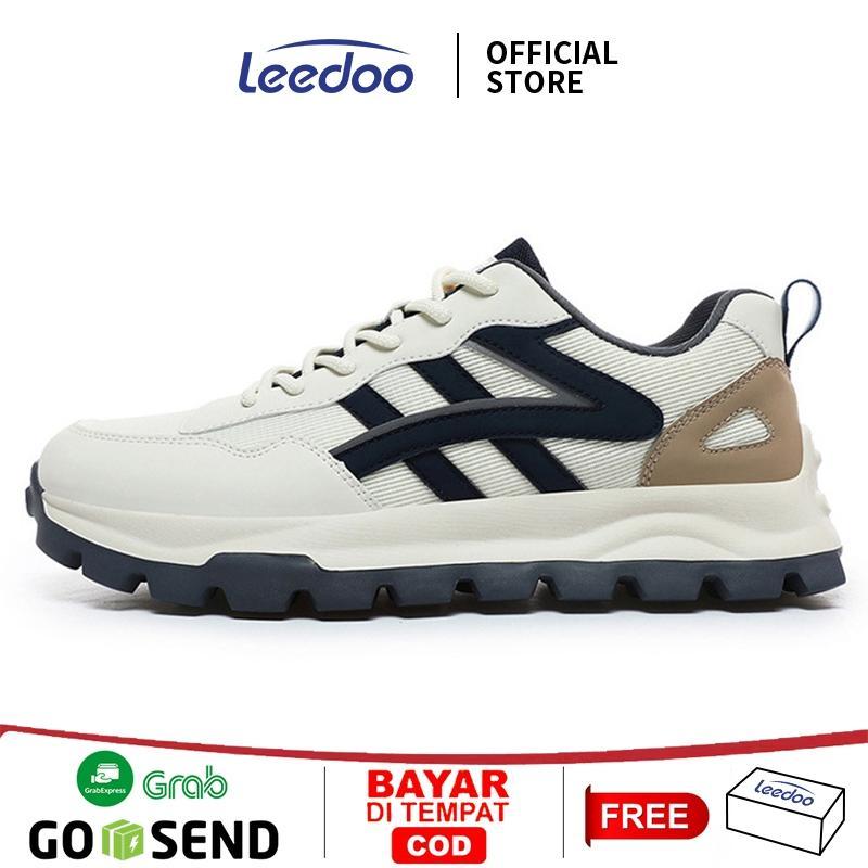Jual Leedoo Sepatu Ringan Pria Putih Cowok Sepatu Sneakers Casual shoes Kerja Gaya Kekinian ...