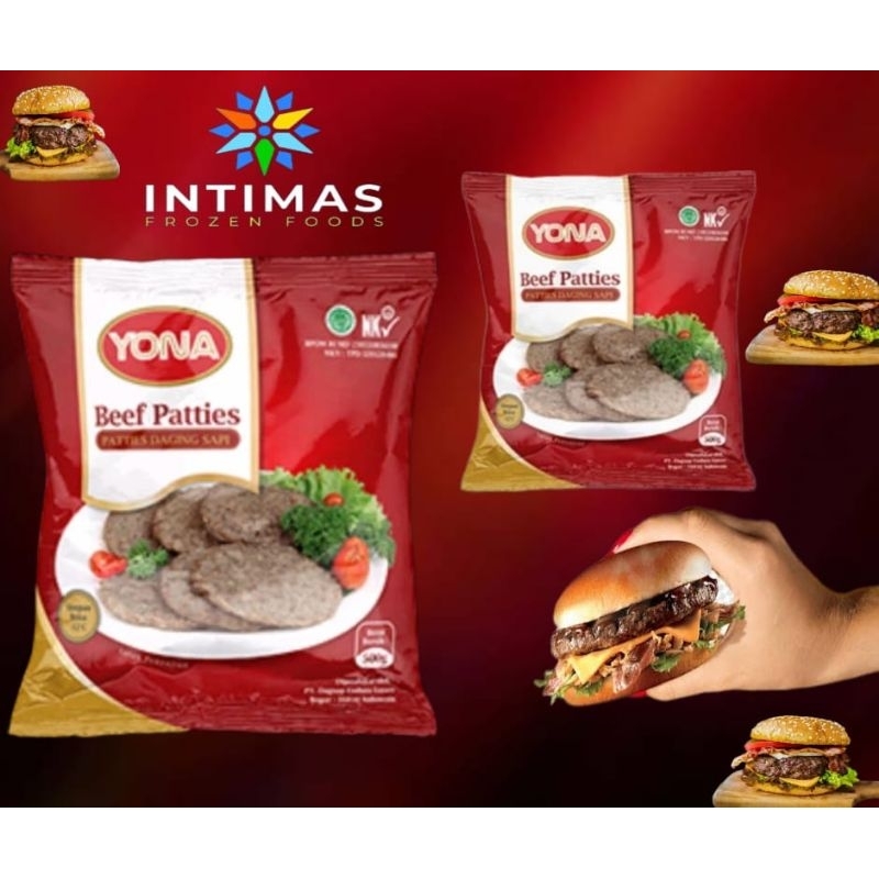 Jual Yona Beef Patties 500g,1kg | Shopee Indonesia