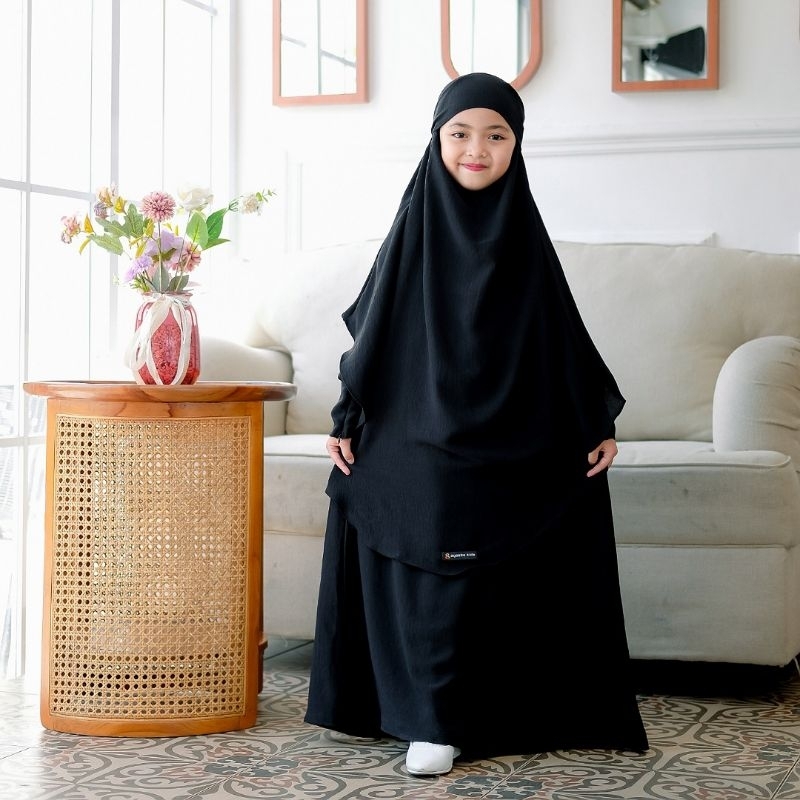 Jual Syakila Kids-Gamis Anak Perempuan Syar'i Fk Ameenna Bahan Crinkle ...