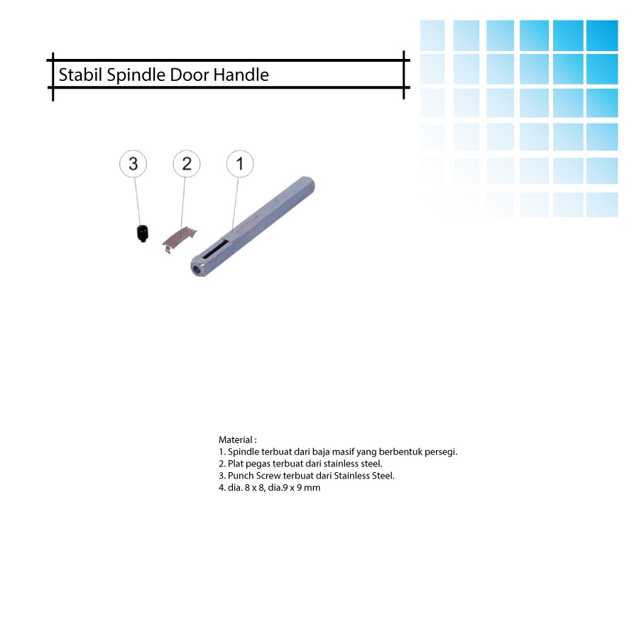 Jual As Spindle - Stabil Spindle Door Handle | As Handle | Square Bar ...