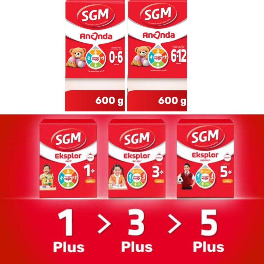 Jual SGM Ananda (0-6) (6-12) bulan / Eksplor 1+ 3+ 5+ 600gram | Shopee Indonesia