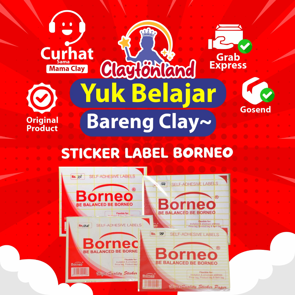 Jual STICKER LABEL BORNEO 99 108 109 123 / Stiker Sticker Label Nama ...