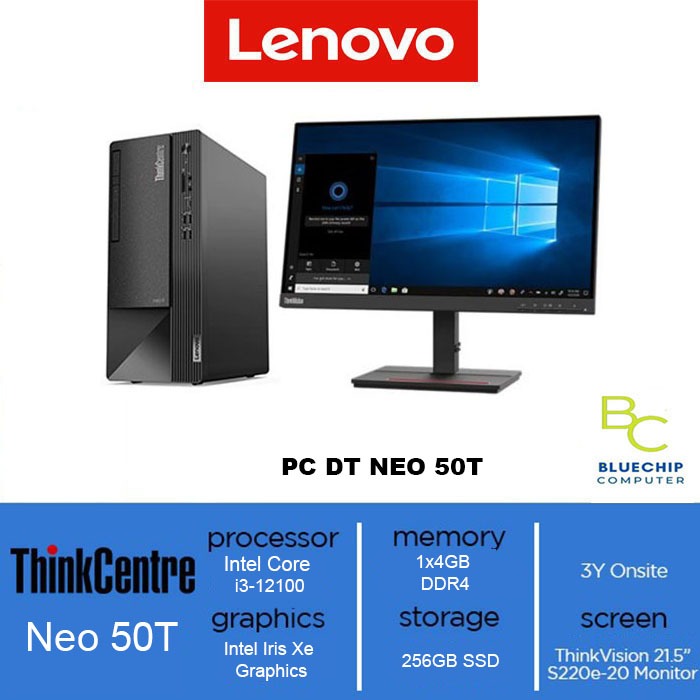 Jual PC DT NEO 50T i3-12100 4GB DDR4 256GB SSD LED 21,5" - DOS | Shopee ...