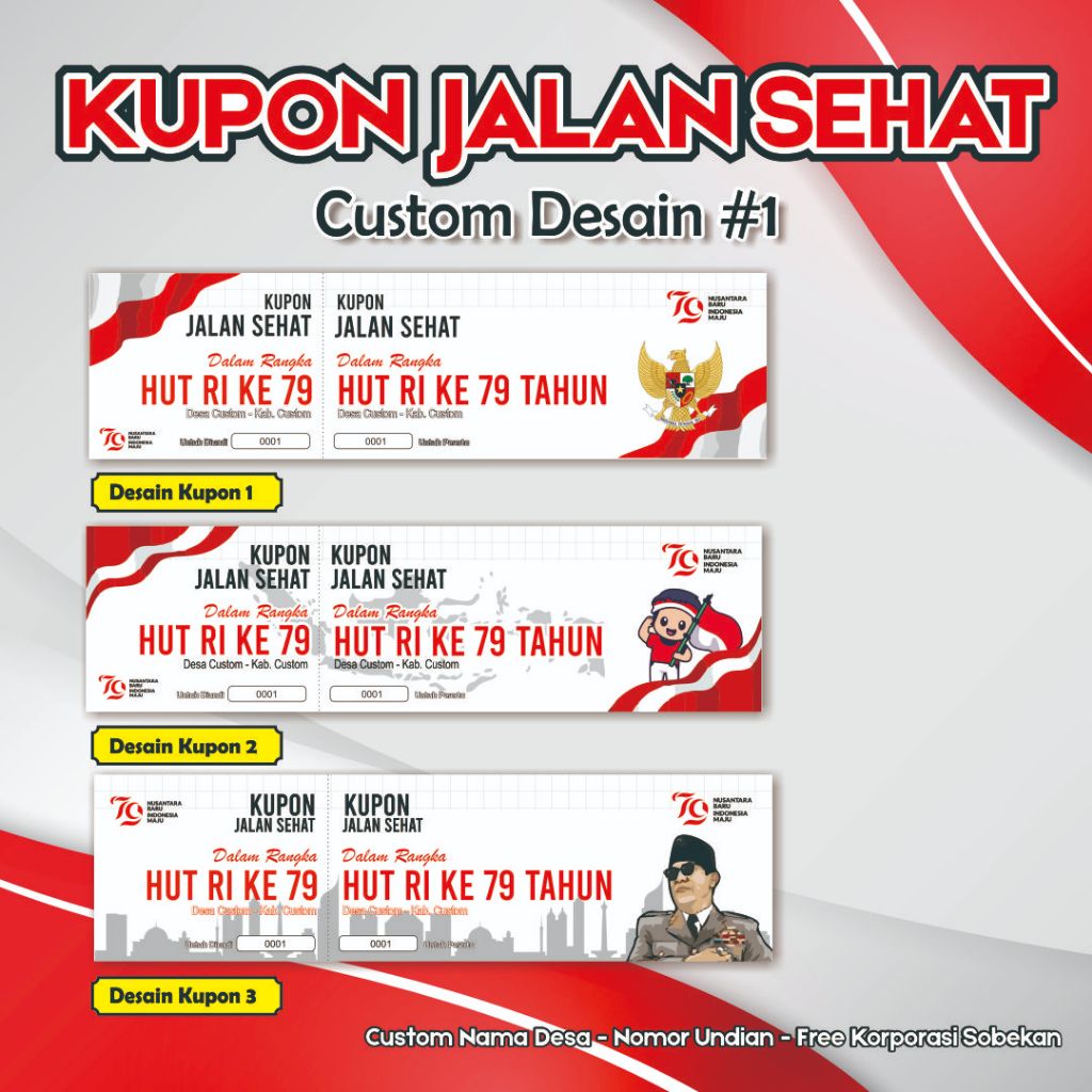 Jual Kupon Jalan Sehat Agustusan | Kupon Undian 17 Agustus | Kupon ...
