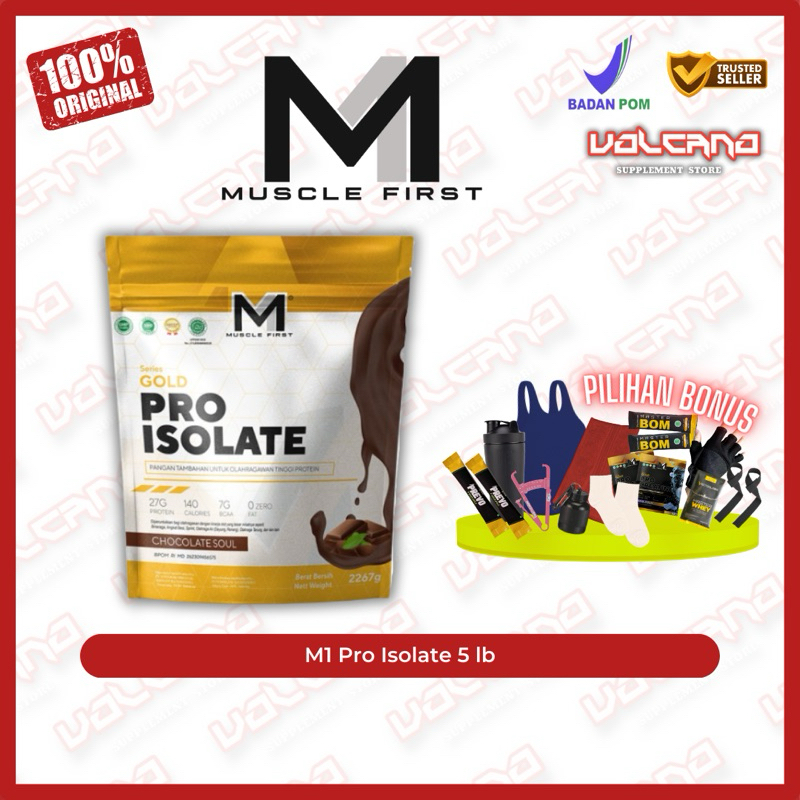 Jual M1 Pro Isolate 5 lbs 2267 gr 64 serving Muscle First Whey Protein ...