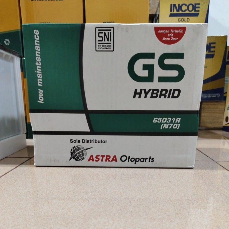 Jual Aki Mobil GS Astra type Hybrid N70 65D31R 12volt / 70Ah Aki basah 70amper | Shopee Indonesia