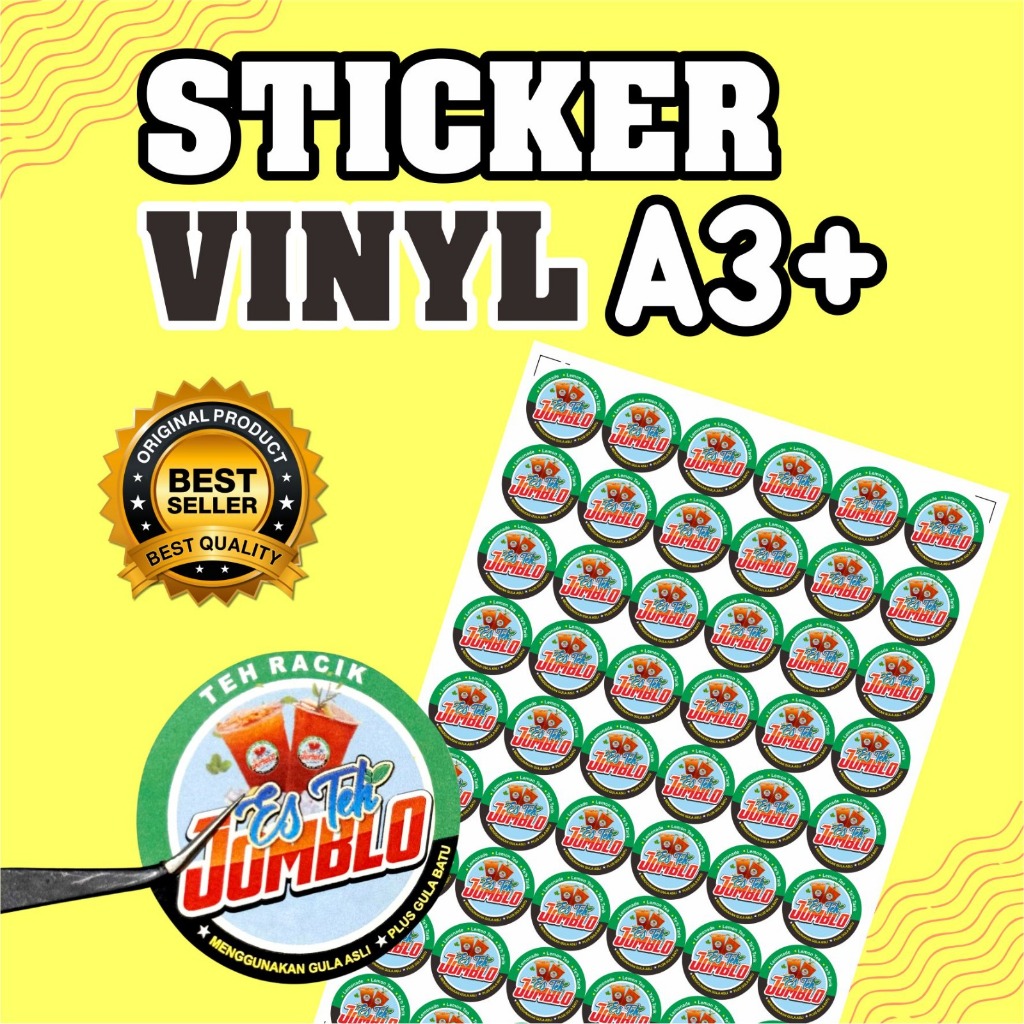 Jual CETAK STIKER A3+ FREE CUTTING TERMURAH | STICKER LABEL KEMASAN ...