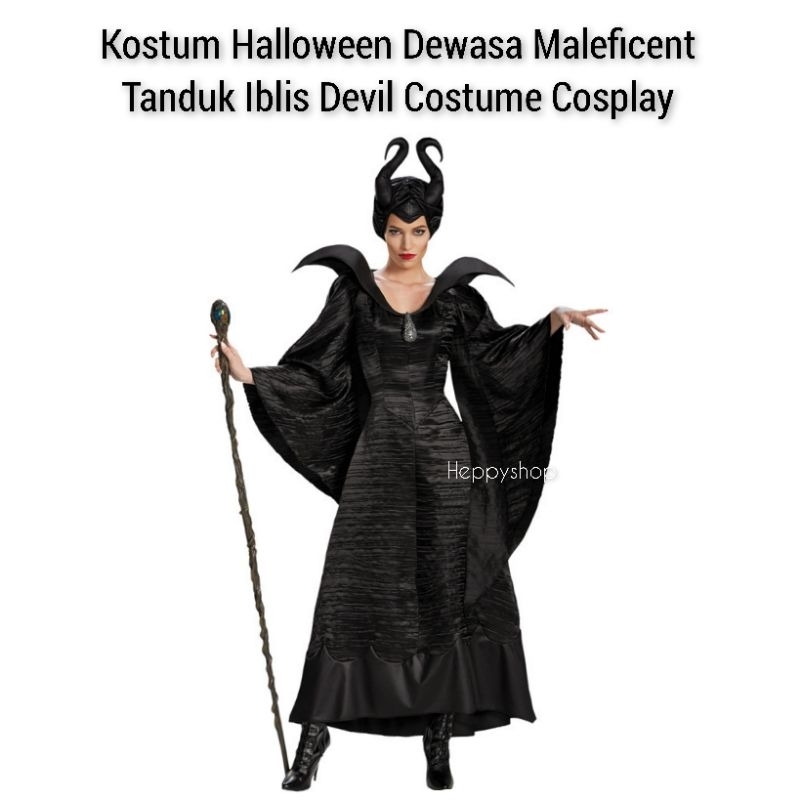 Jual Kostum Halloween Dewasa Maleficent Tanduk Iblis Devil Costume ...