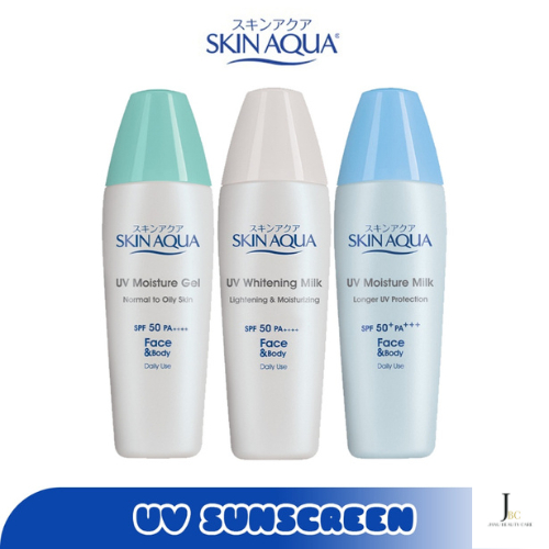Jual SKIN AQUA UV Sunscreen Whitening Moisture Milk Gel SPF 50+ PA ...