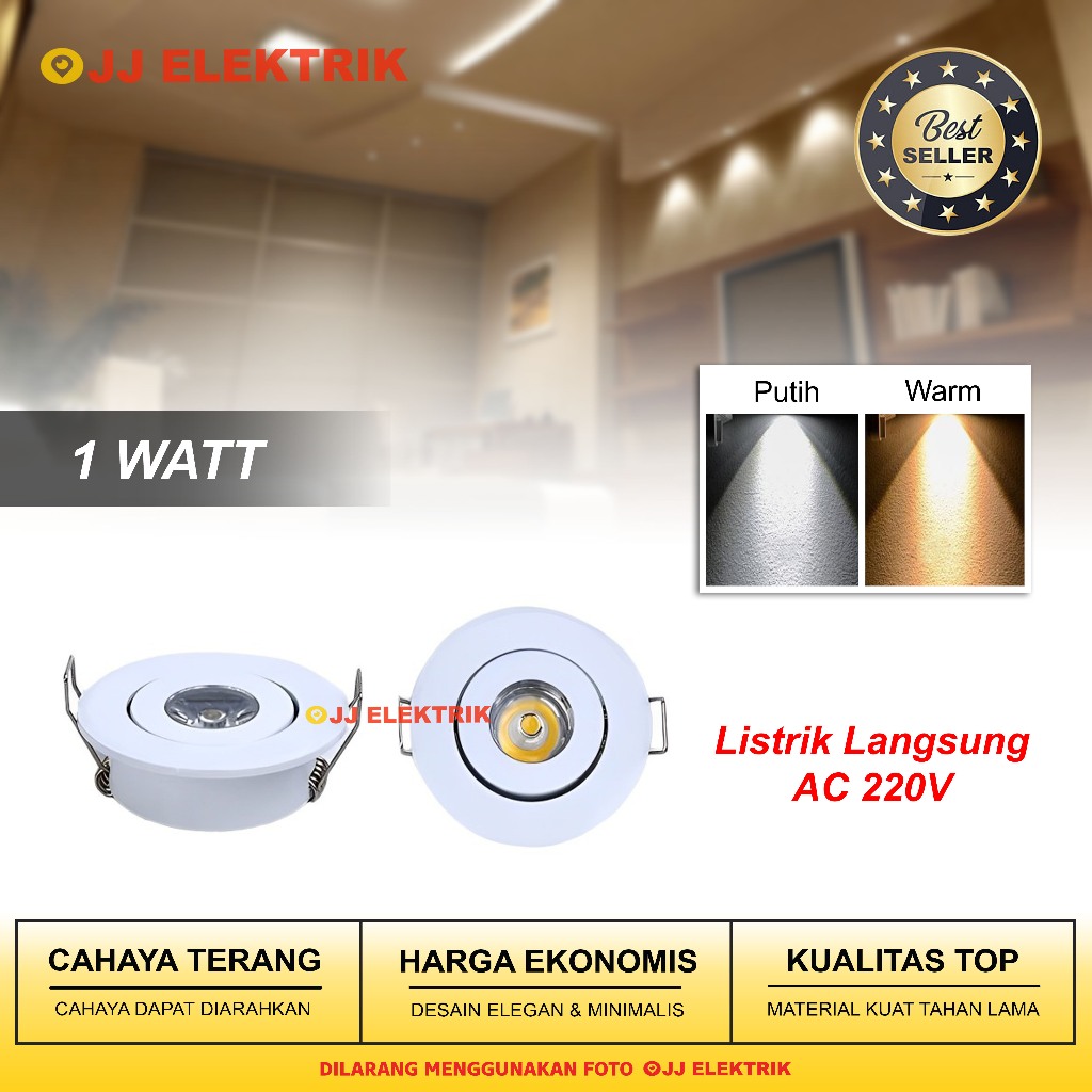 Jual Lampu Spotlight LED Mini 1W - Downlight Sorot Kecil Putih atau ...