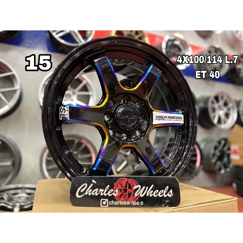 Jual VELG BARU VOLK RAYS TE37 SL BLACK RAINBOW RING 15 | Shopee Indonesia