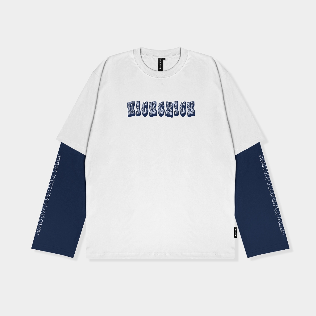 Jual Kickchick Double Sleeve Genuine Mocca & White | Kaos Oversize ...