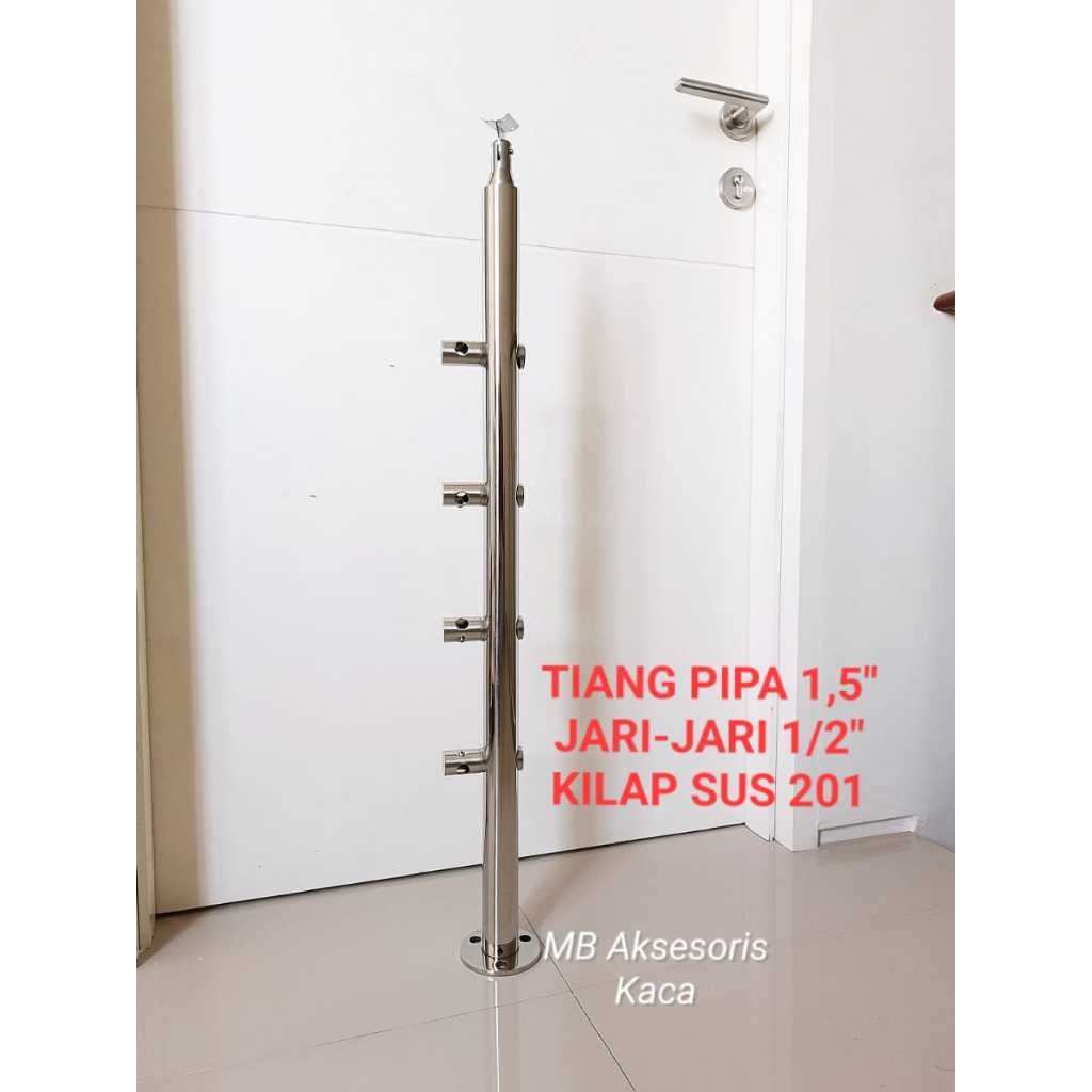 Jual TIANG RAILING PIPA JARI JARI 1/2 INCH/RAILING KACA/RAILING PIPA 1 ...