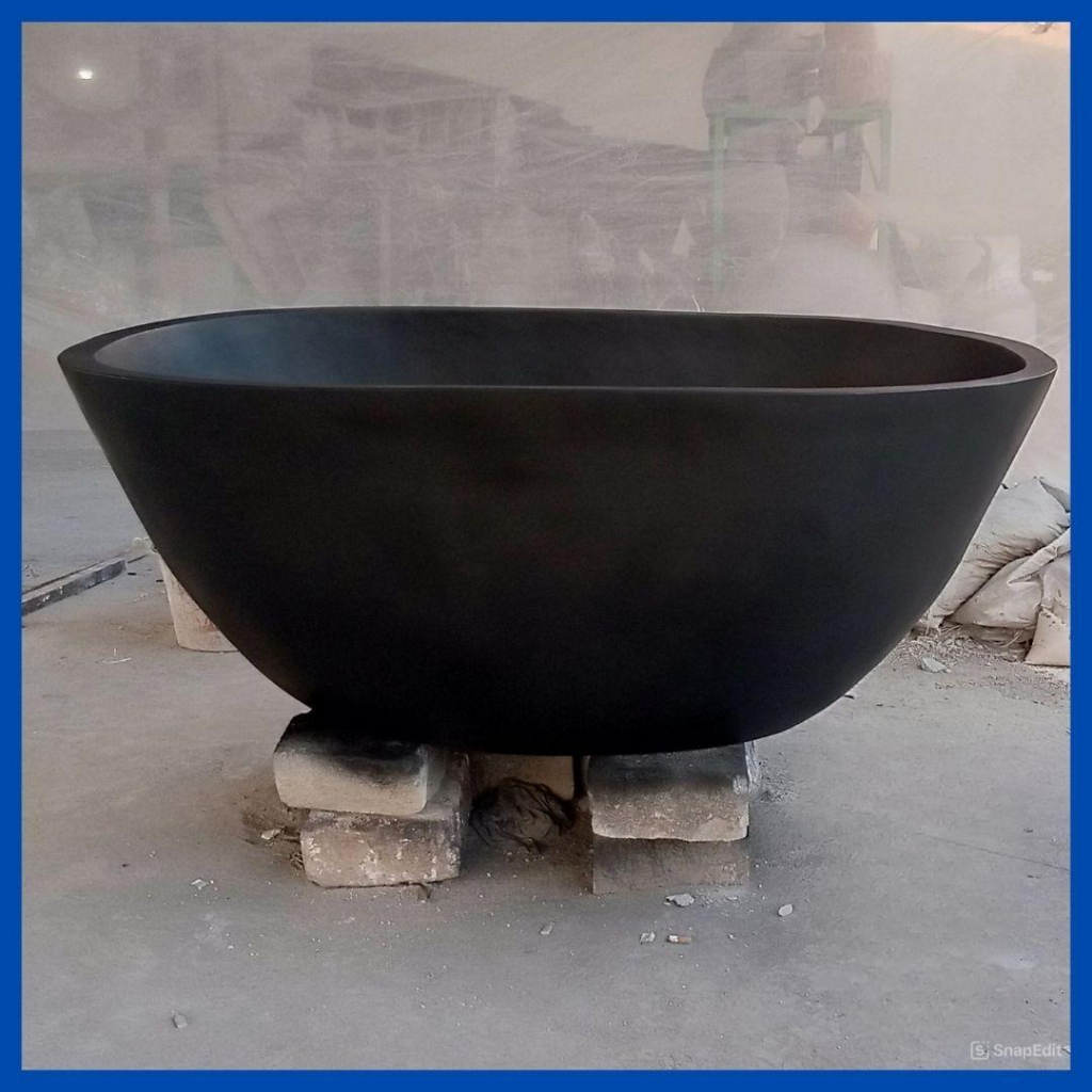 Jual bathtub teraso minimalis elips hitam doff | Shopee Indonesia
