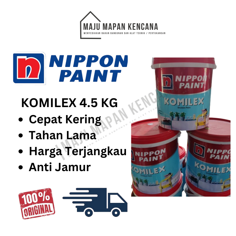Jual NIPPON PAINT KOMILEX Cat Tembok/Dinding - 4.5 KG | Shopee Indonesia