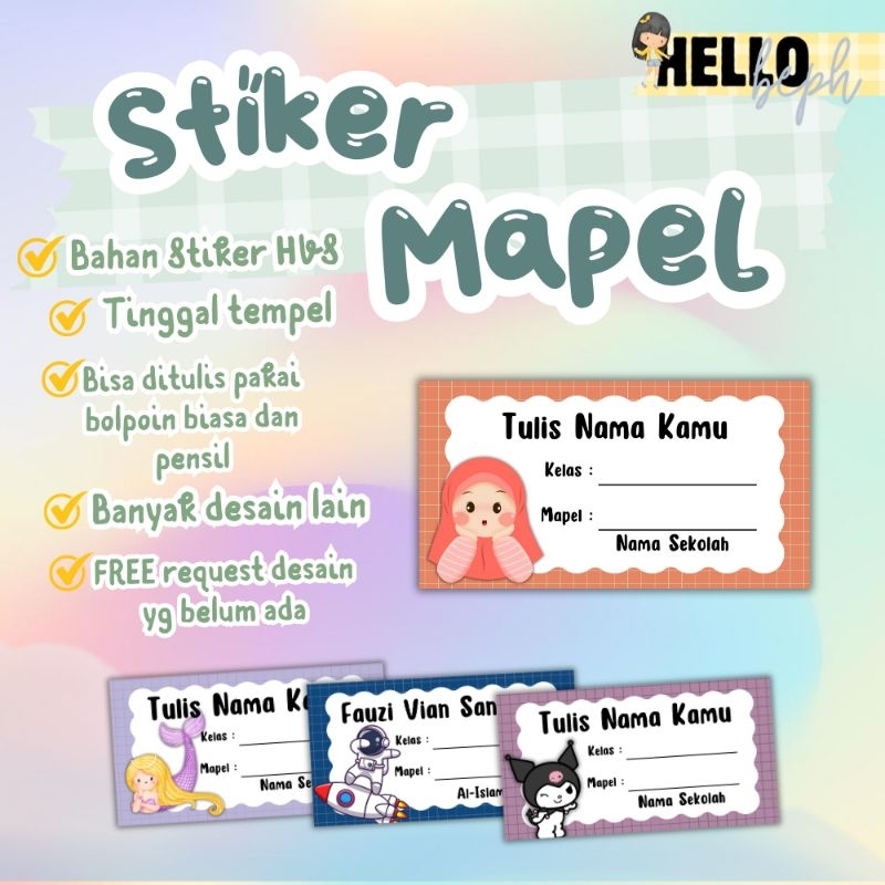 Jual 10pcs Stiker Label Mata Pelajaran Mapel | Shopee Indonesia