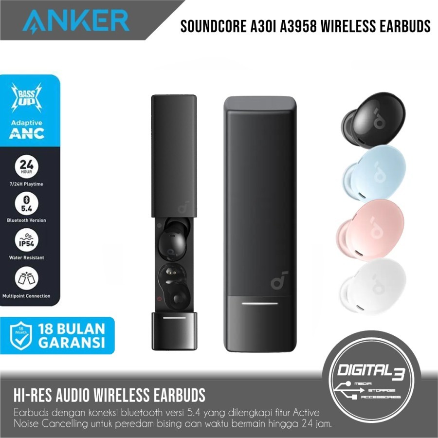 Jual Anker Soundcore A30i ANC Wireless TWS Bluetooth Earbuds Headset ...