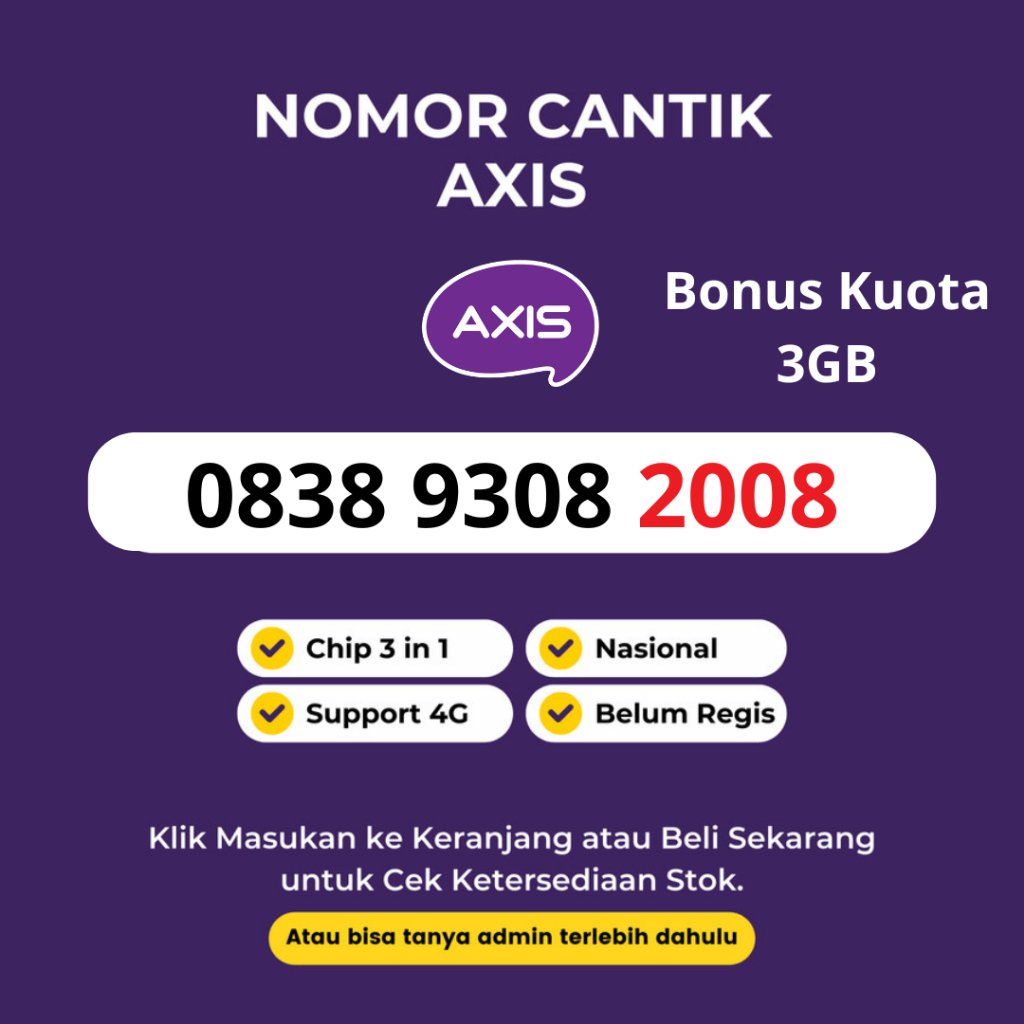Jual Nomor Cantik Axis Murah Tahun Lahir - Kartu Perdana Axis Cantik ...
