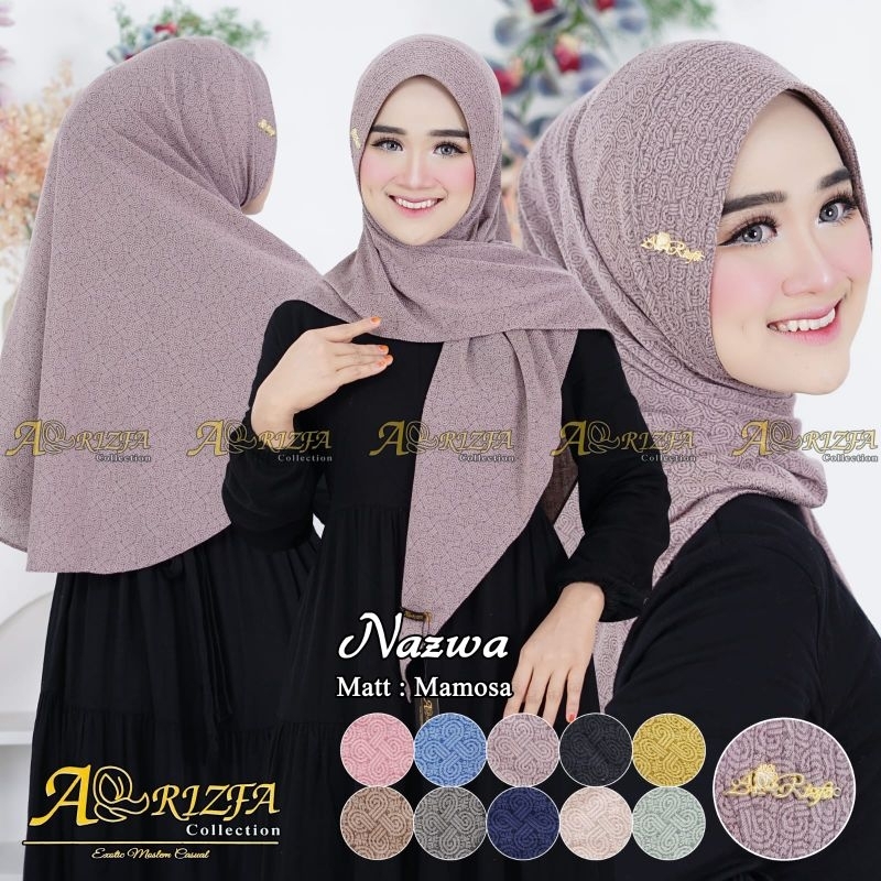 Jual Jilbab Segitiga Instan Sabit Motif Nazwa Ori Arrizfa | Shopee ...