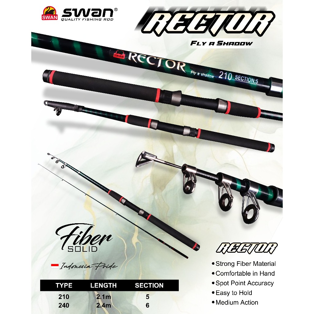 Jual Antenna Swan, Tegek Swan Antenna Rector 65cm, 2,1m 5 Section dan 2 ...