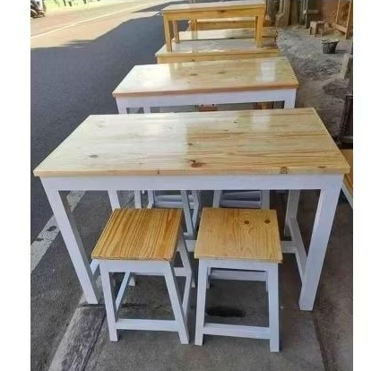 Jual meja makan kayu /meja makan bar cafe/meja minimalis/meja kayu jati belanda | Shopee Indonesia