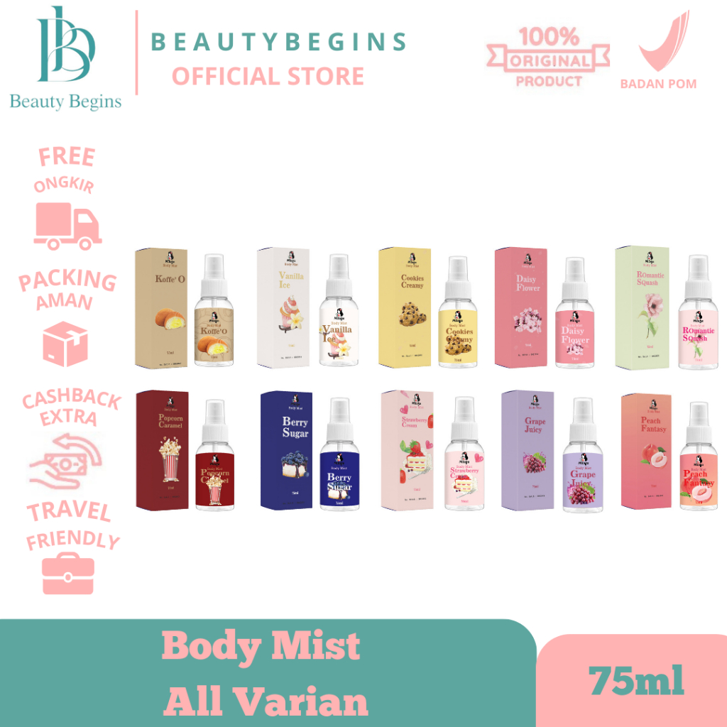 Jual BB - [BPOM] Parfum Body Mist Milofa 75ml Body Mist Milofa Vanilla ...