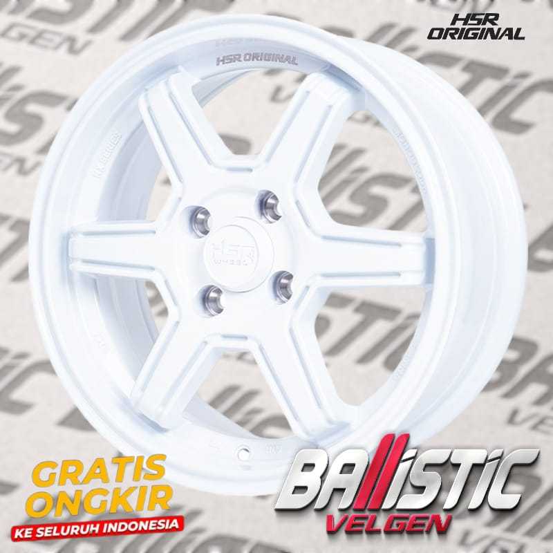 Jual Velg Variasi HSR Wheel Warna Putih Ring 15 Lubang Baut 4X100 Velg Racing Mobil Sigra, Brio ...