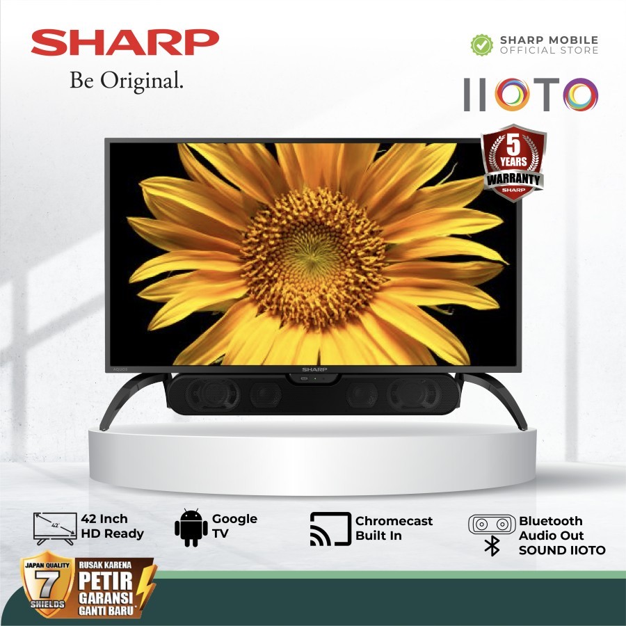 Jual SHARP GOOGLE TV SOUNDBAR ANDROID 11 LED DIGITAL 42 INCH 2T-C42EG1i-SB | Shopee Indonesia