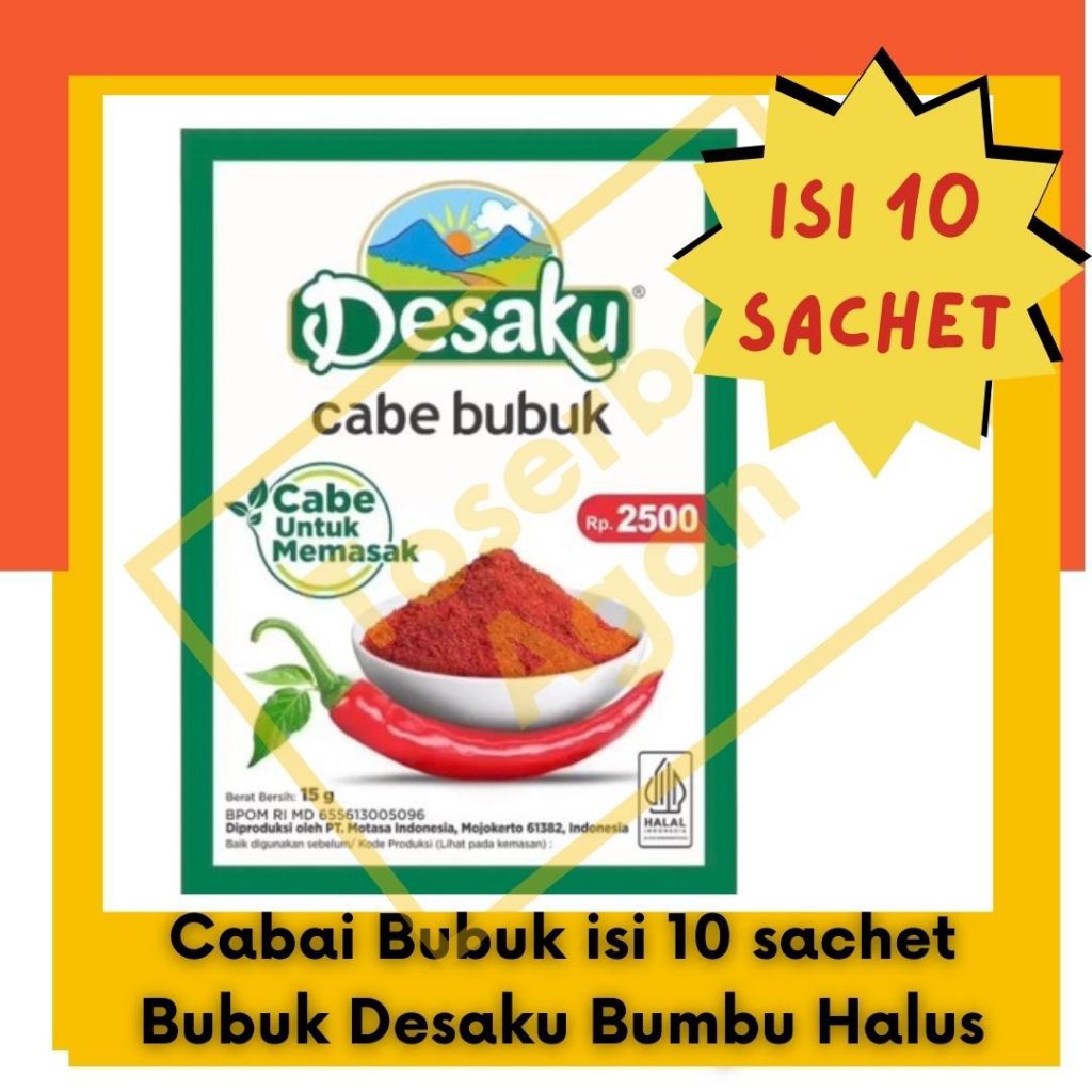 Jual Cabai Bubuk isi 10 sachet Desaku Bumbu Halus | Shopee Indonesia