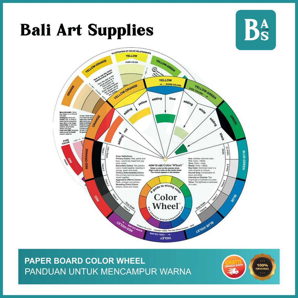 Jual Bali Art Supplies - Panduan Mencampur Warna - Roda Warna - Palet ...
