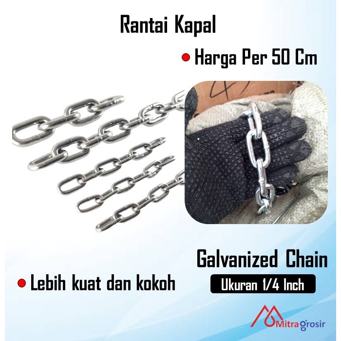 Jual Rantai Besi Galvanis 6 MM Rante Besi Eceran Per 50 Cm / Rantai ...