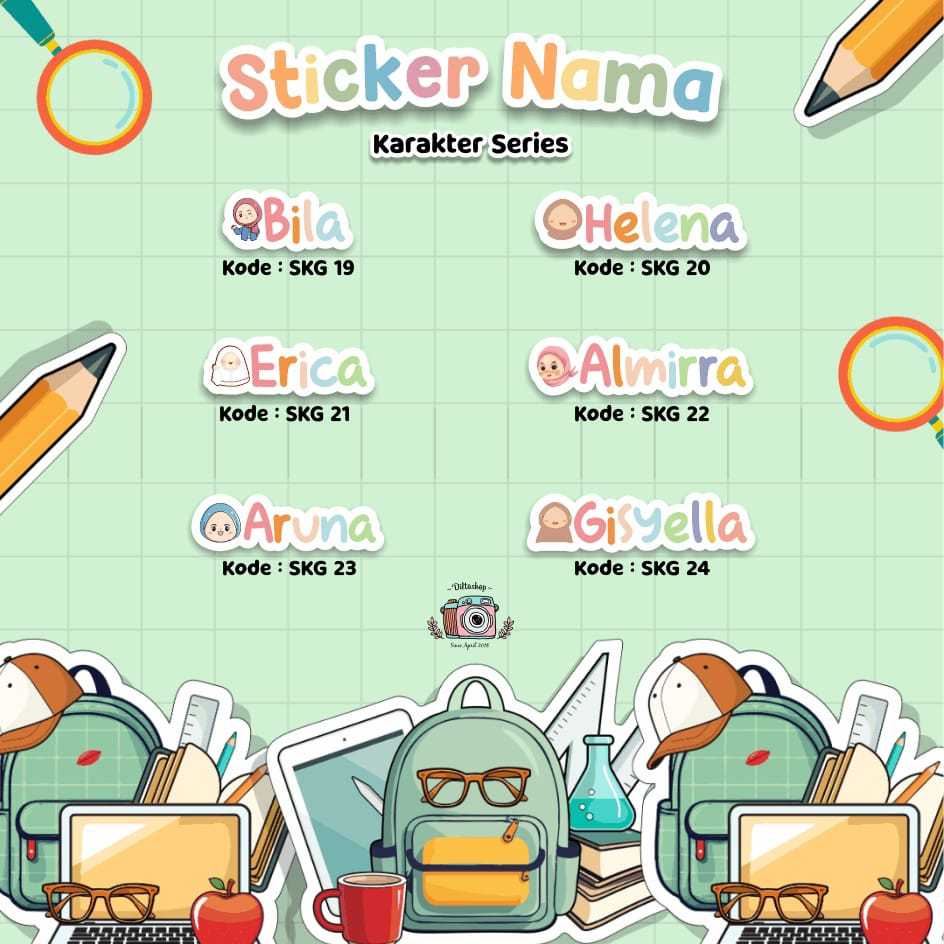 Jual STICKER NAMA ALAT TULIS ISI 200PCS / STICKER ANTI AIR / STICKER ...