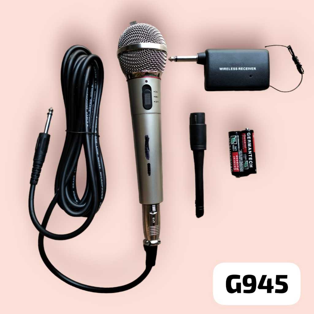 Jual G945 MICROPHONE WIRELESS 2IN1 MIC MIK MIX WIRED PROFESIONAL ...