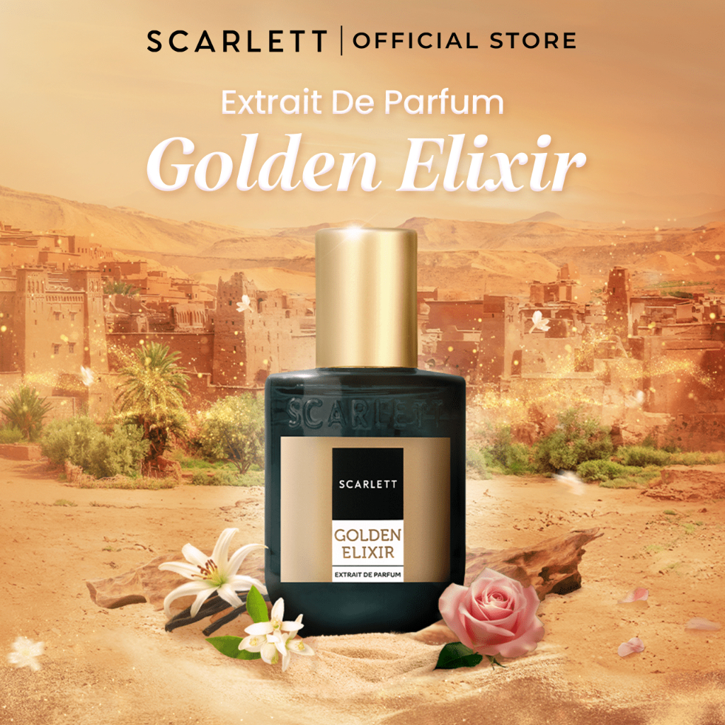 Jual Scarlett Whitening Extrait De Parfum Golden Elixir 30ml | Shopee ...