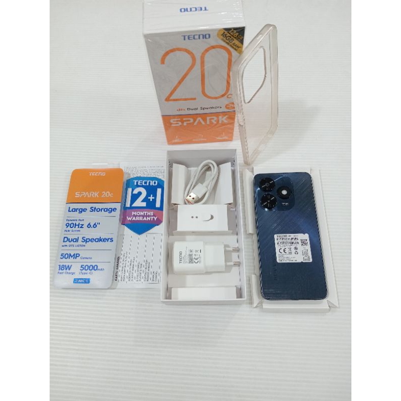 Jual TECNO SPARK 20C 8GB/128GB Black Second lengkap | Shopee Indonesia