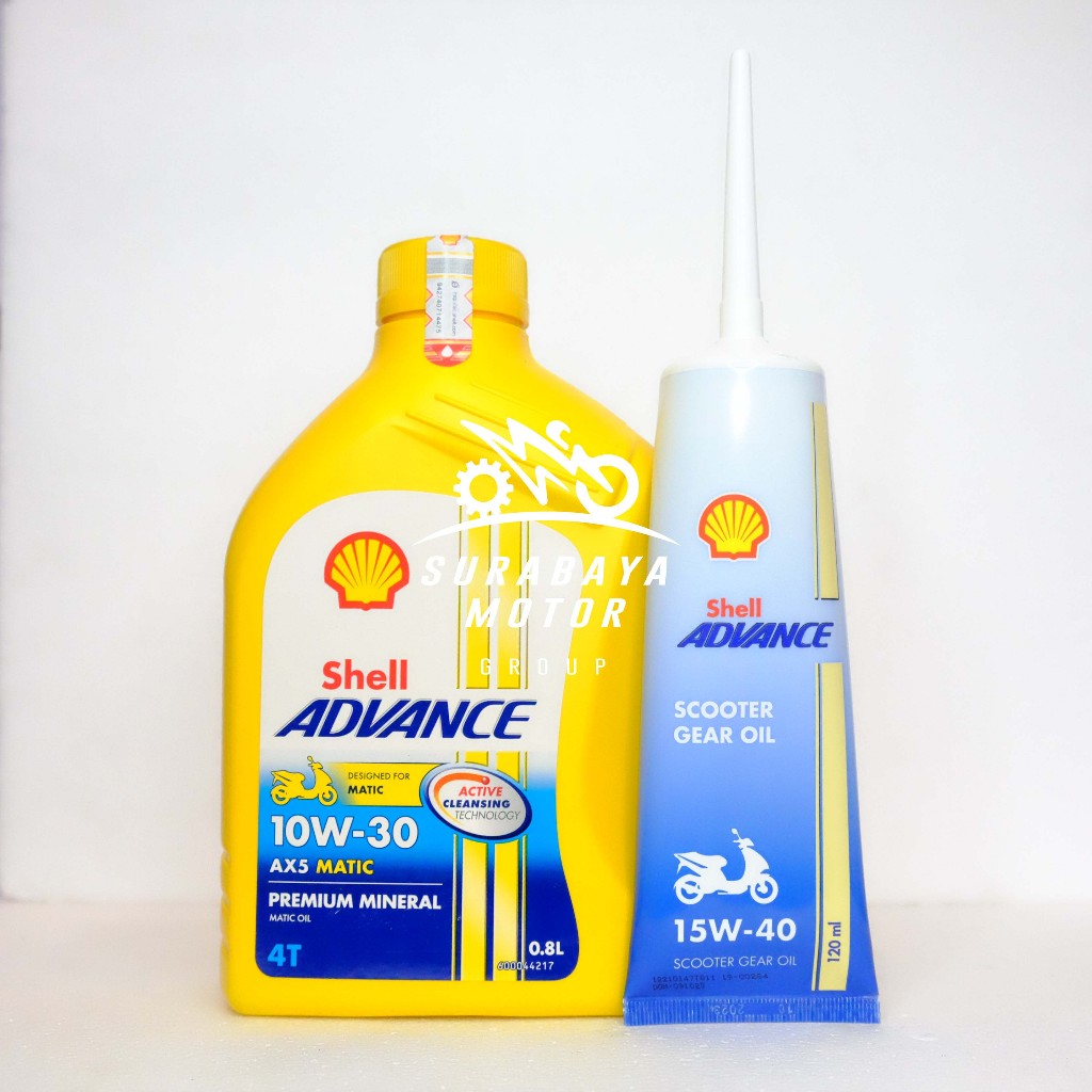 Jual Paket Oli Matic Shell AX5 10W-30 800ml dan Oli Gardan Shell ...