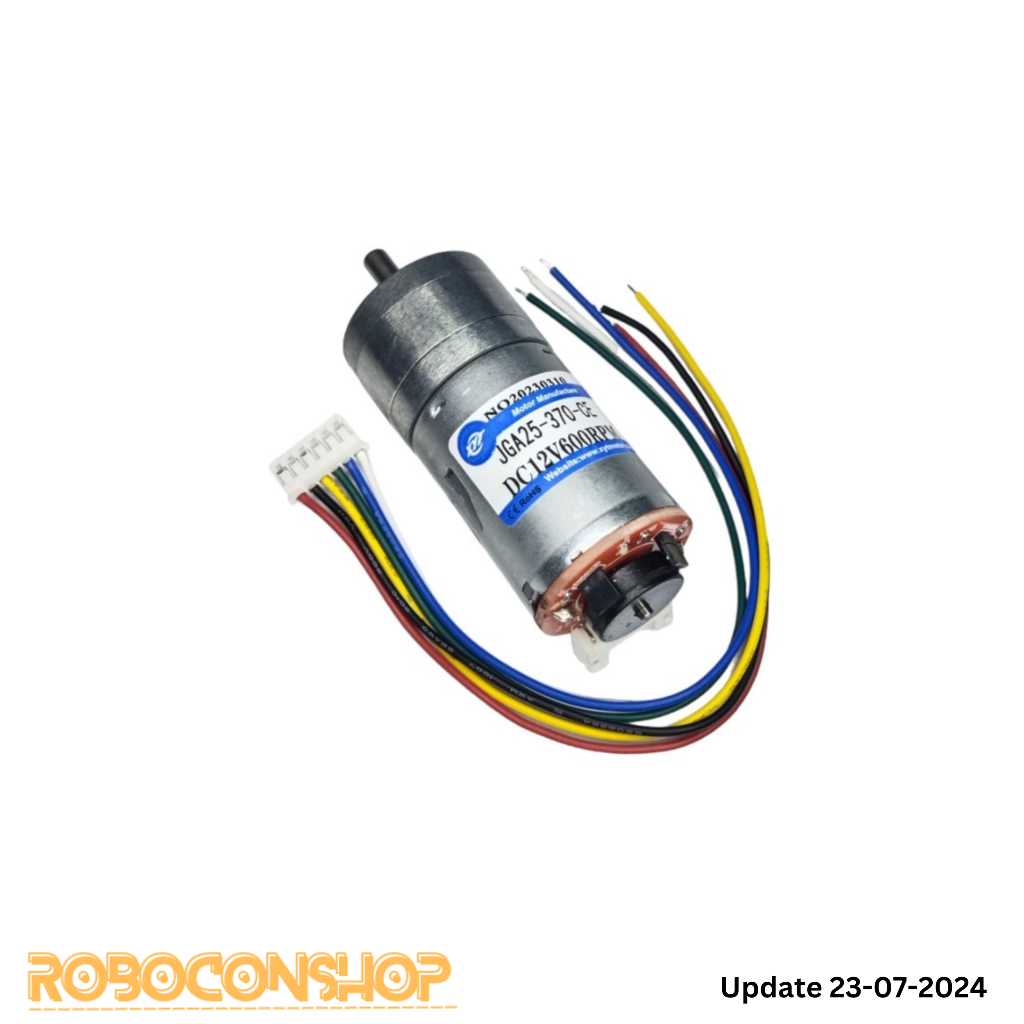 Jual DC Motor 25GA370 12V 600Rpm Encoder 7ppr | Shopee Indonesia