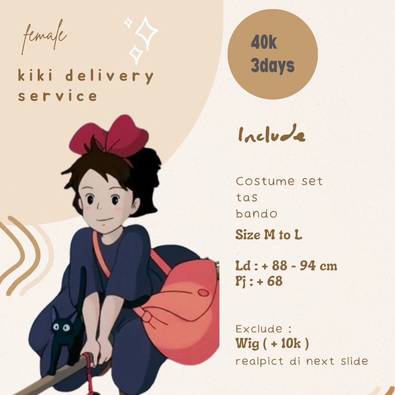 Jual rental costum cosplay kiki delivery | Shopee Indonesia