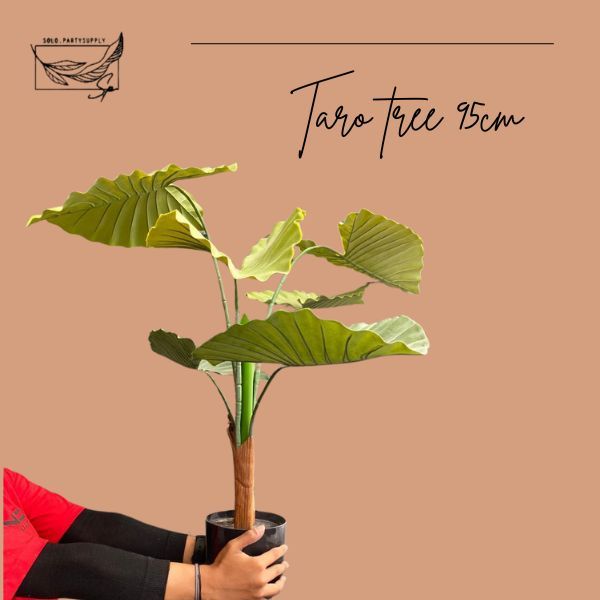 Jual (QC) 95CM TARO TREE ARTIFICIAL PREMIUM POHON TALAS PALSU / DAUN ...