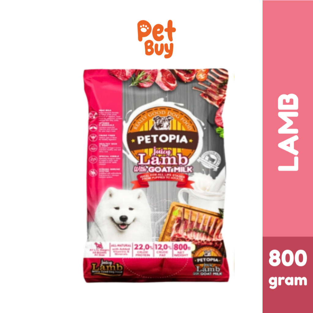 Jual Petopia Dog Food Dry Lamb with Goat Milk 800 gr | Shopee Indonesia
