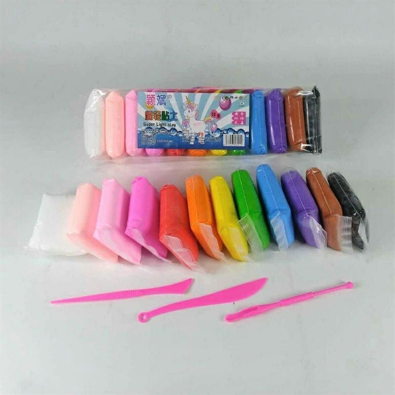 Jual 12 pcs clay - clay polymer - clay / clay warna warni / clay ...