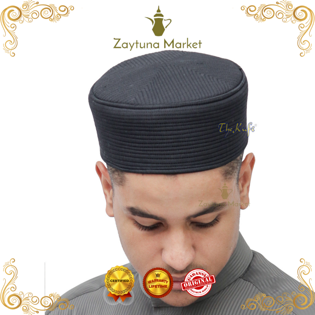 Jual Peci Malawi Hitam Padded Bulat Takol Aksen Garis - TheKufi ...