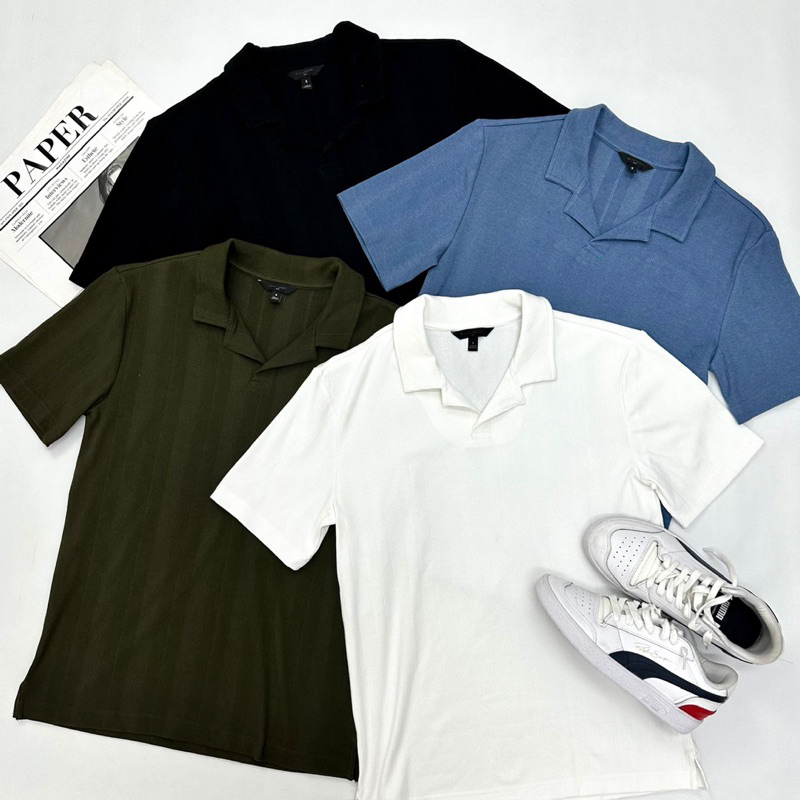 Jual Kaos Variegated Ribbed Polo Shirts (4 Colours) | Shopee Indonesia