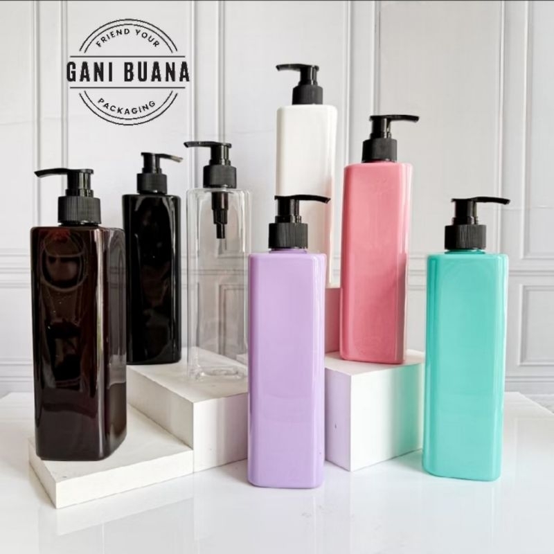 Jual BOTOL PUMP 500ML KOTAK TUTUP PUMP HITAM/BOTOL PUMP 500ML KOTAK PET | Shopee Indonesia