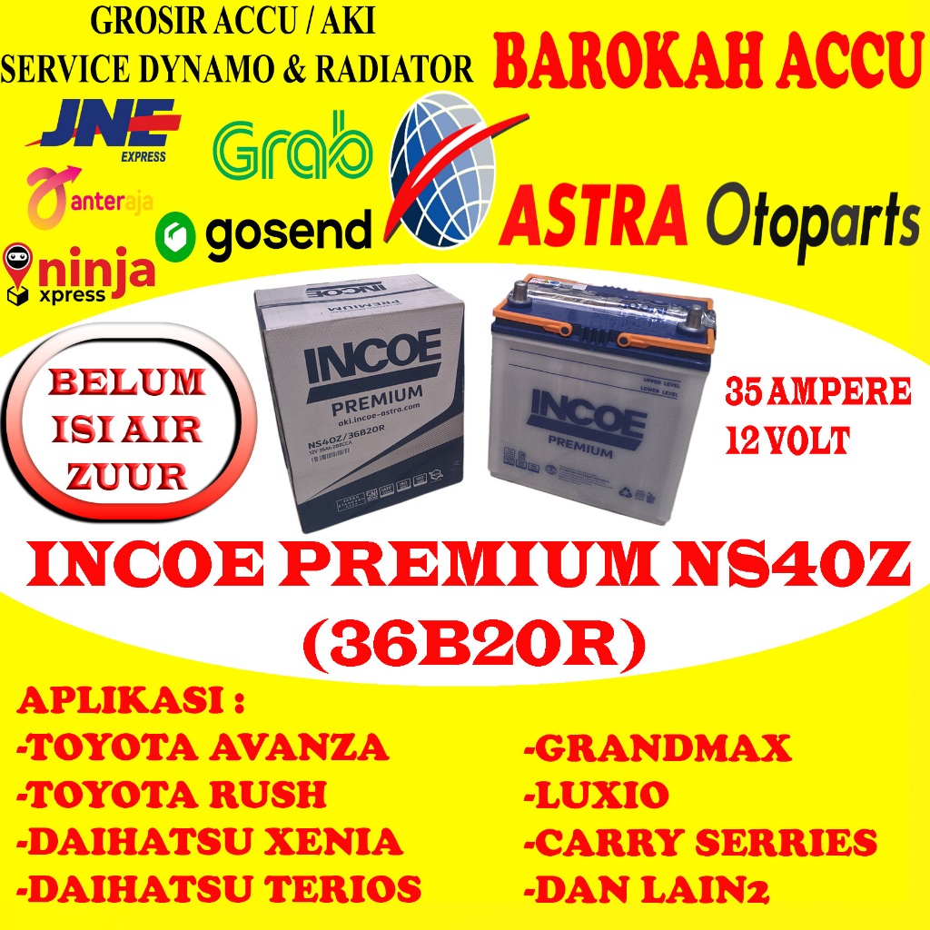 Jual AKI INCOE PREMIUM NS40Z / 36B20R , 35 AH ASTRA OTOPARTS | Shopee Indonesia