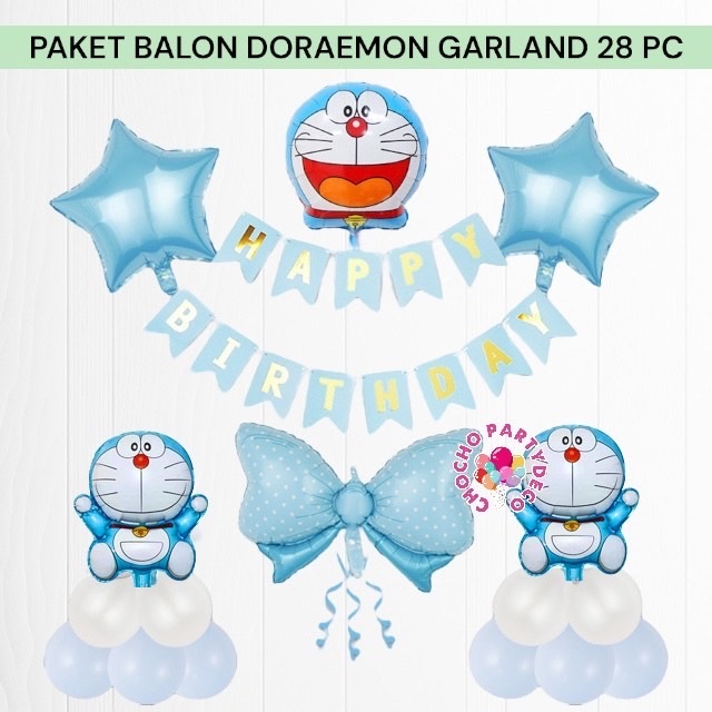 Jual Paket Balon DORAEMON GARLAND 28 PC / Dekorasi Ulang Tahun Mobil ...