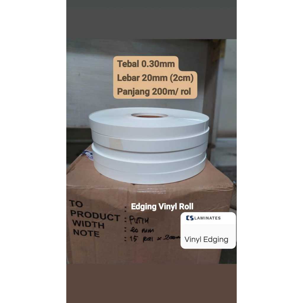Jual CS VINYL EDG ROL VYNIL EDGING ROLL EDG VINYL EDG VINYL PUTIH DOFF ...