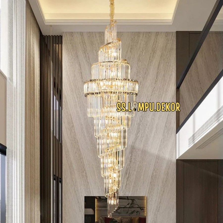 Jual Lampu Gantung Void Modern Crystal Waterfall Chandelier untuk ...