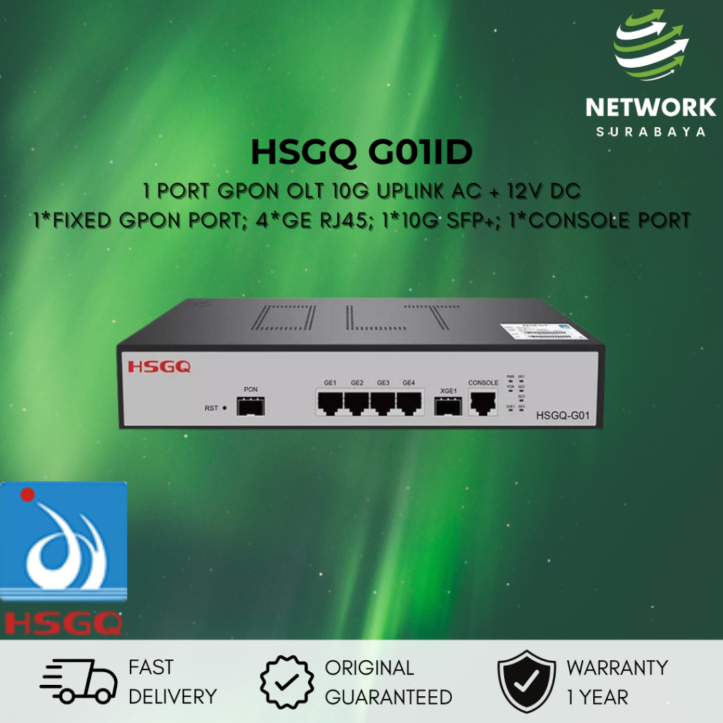 Jual HSGQ G01ID 1 PORT GPON OLT 10G UPLINK AC + 12V DC 1*Fixed GPON ...